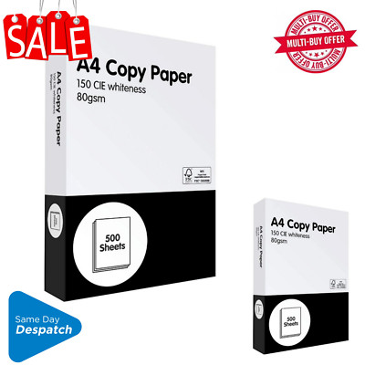 A4 Paper White 80gsm Printer copier office printing -500 Sheets per ...