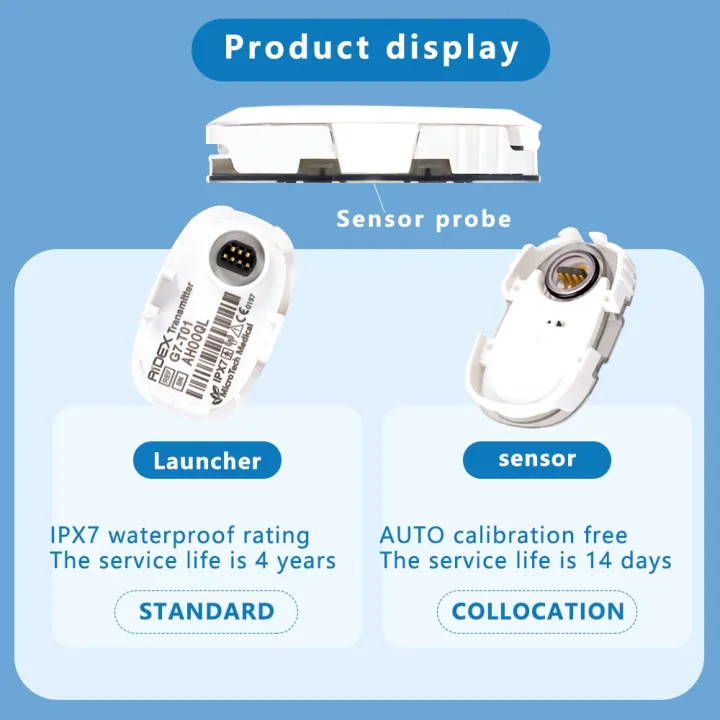 AiDEX 24 Hour Continuous Glucose Monitoring System Home Diabetes ...