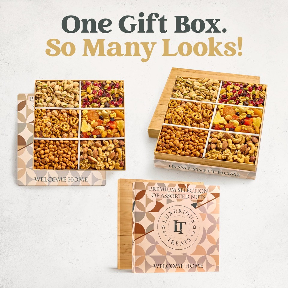 Mixed Nuts Gift Basket - Housewarming Gifts Baskets for Adults Gourmet ...