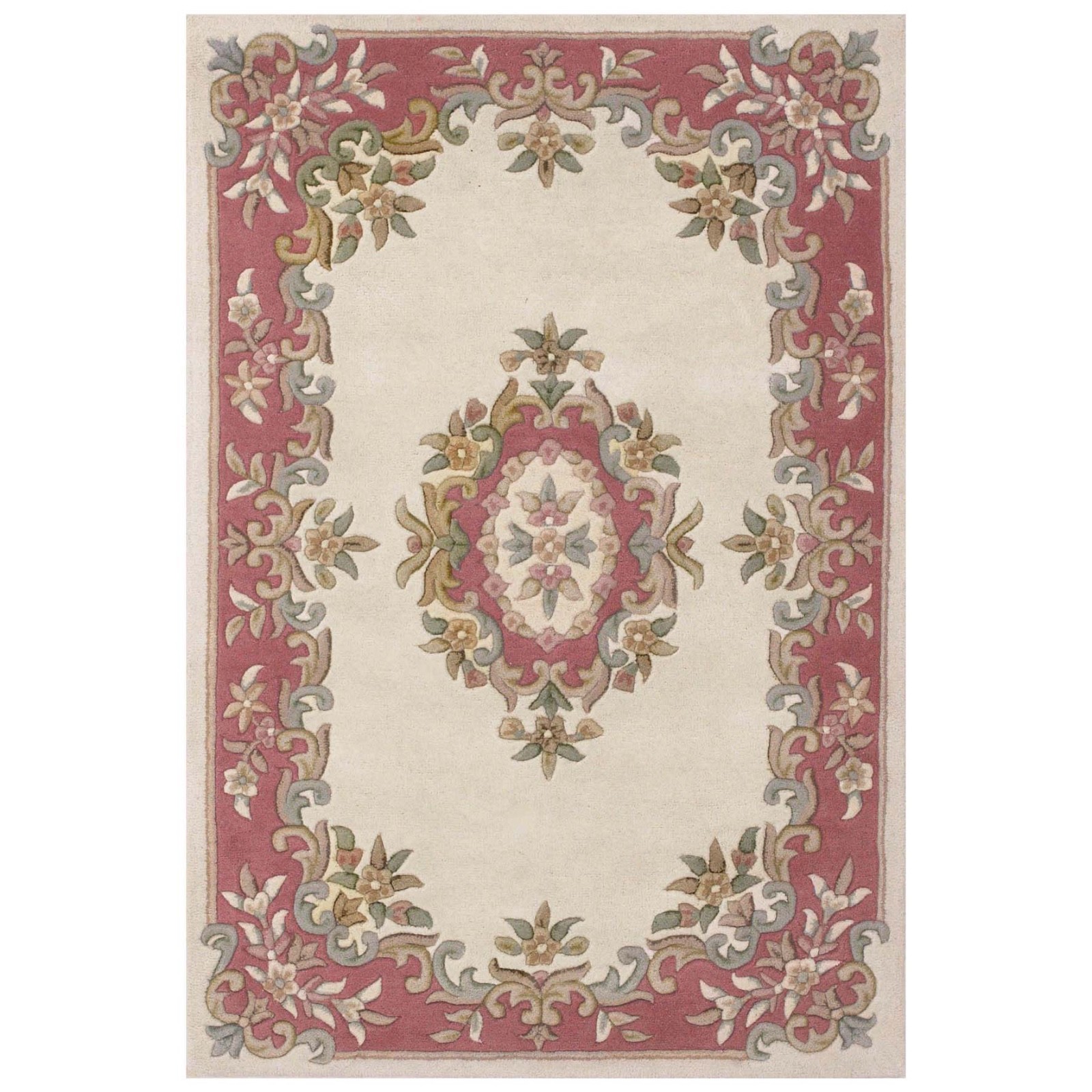 Aubusson Design Quality Rug Rose Super Thick Hand tufted 100% Wool RUG ...