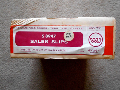 5 Manifold Sales Slip Books No. S8947 Size 4x6 by Wilson Jones 50 Slips ...
