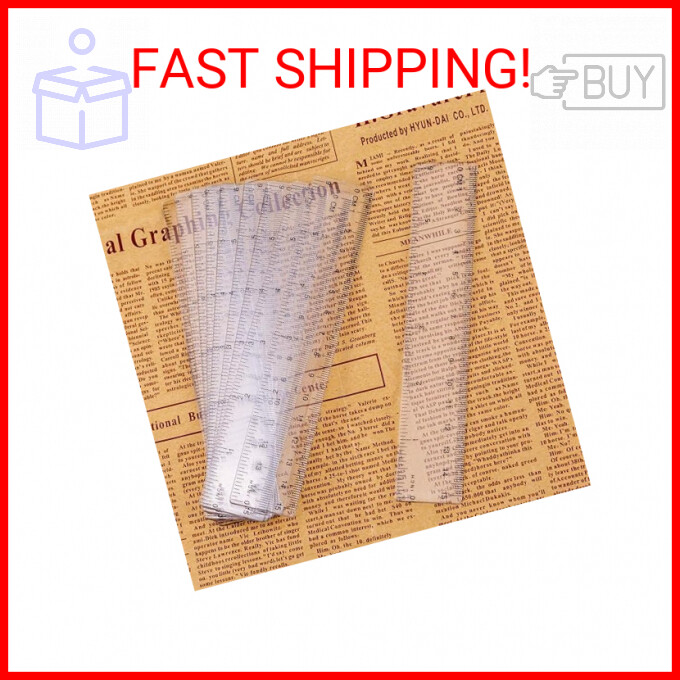 AIEX 10 PACK Clear Plastic Ruler 15cm 6 Inch Straight Ruler Transparent ...