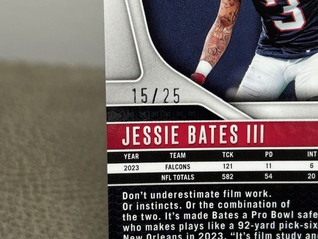 2024 Panini Prizm Atlanta Falcons Jessie Bates III #14 No Huddle Pink ...