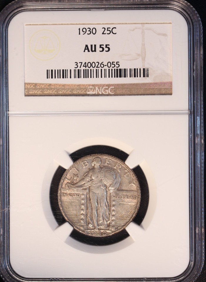 1930 P Standing Liberty Quarter, Very Choice AU, NGC AU55, Sharp! | eBay