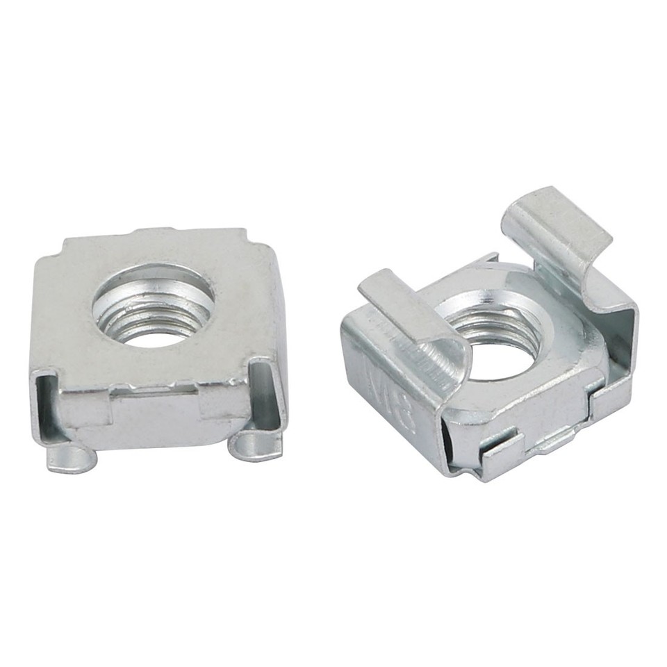 15pcs M8 Carbon Steel Zinc Plated Cage Nut Silver Tone for Server Shelf ...