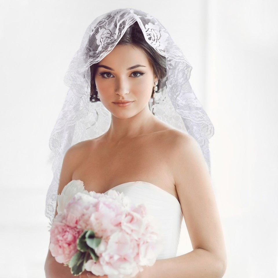 Bride Veil Wedding Bridal Lace Veil Short Veil Wedding Costume ...