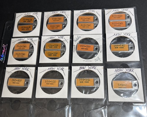 Set Of 18 NEW YORK DAV TAGS Vtg Mini Key Chain License Plate, Matching ...
