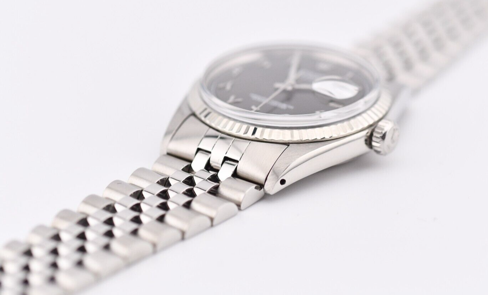 Rolex Datejust 1601 Grey Eastern Arabic Numeral Dial 36mm Watch Steel ...