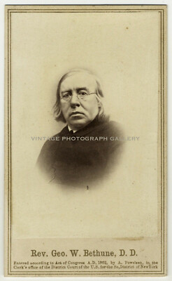 Antique CDV Photo Rev George W Bethune Church Religion Anthony Studio ...