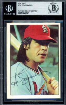 Ted Simmons Beckett BAS Vintage Signed 1975 SSPC Autograph | eBay