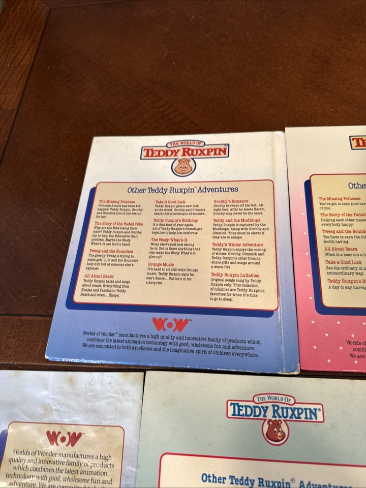 Vintage Teddy Ruxpin 5 Books And 3 Tapes Cassettes Adventure Series | eBay