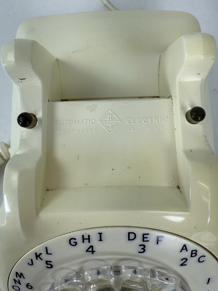Automatic Electric Monophone Rotary Dial Desk Phone White VIntage ...