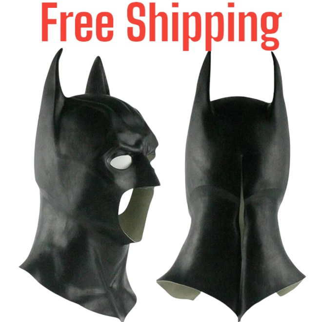 Batman Full Mask With Cowl Adult The Dark Knight Rises Superhero ...