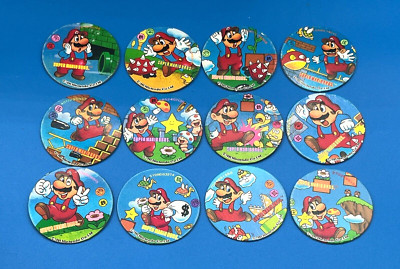 Lot 12 ALL Mario character Menko Retro paper coin set 1985 nintendo ...