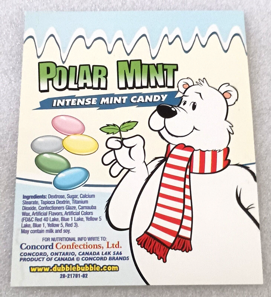 Dubble Bubble Polar Mint Candy Vending Machine Display Card 2000s NOS ...