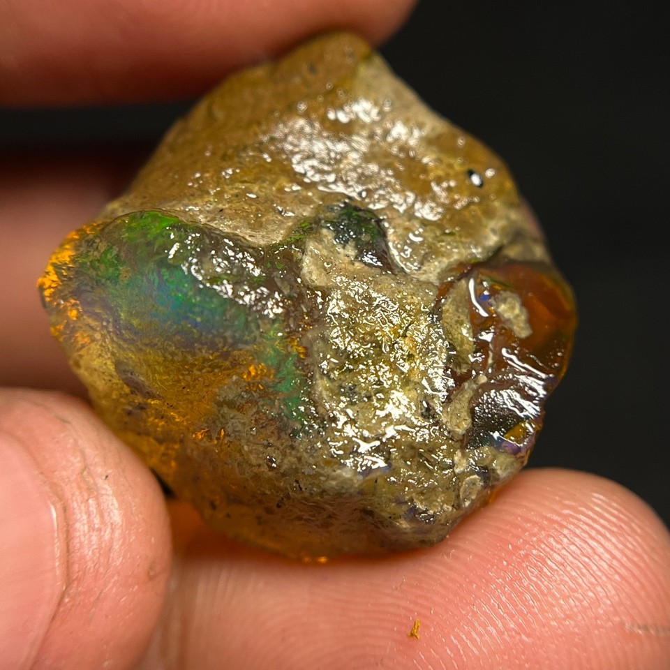 31.80 Ct Multi Fire Opal Oil Rough Natural Ethiopian Opal Raw Welo Opal ...