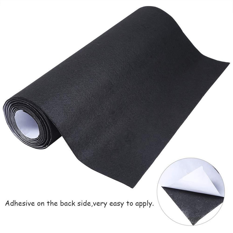 Large Black Self Adhesive Felt Roll Shelf Liner for DIY Projects ...