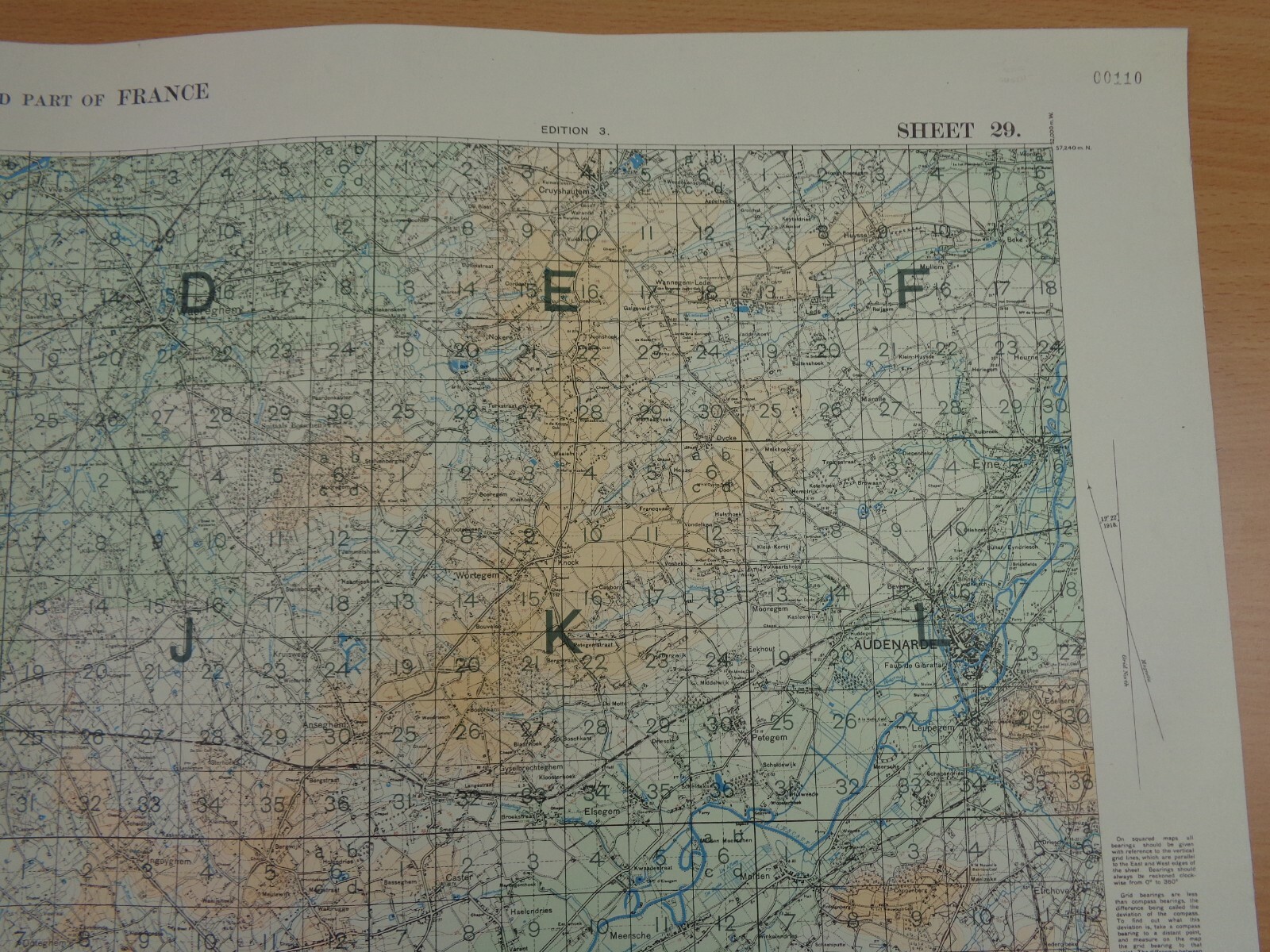 WW1 (1917) RARE British RELIEF MAP showing COURTRAI in BELGIUM - (SHEET ...