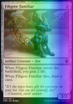 MTG Magic the Gathering Filigree Familiar (308/794) Commander Legends ...