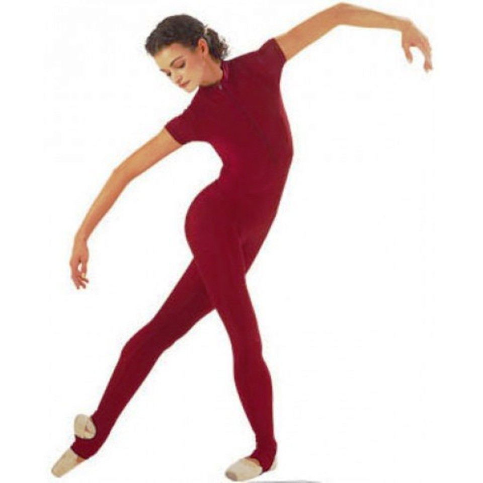 NWT Sansha Dance Stirrup Unitard Black or Burgundy Cotton/Spandex Adult ...
