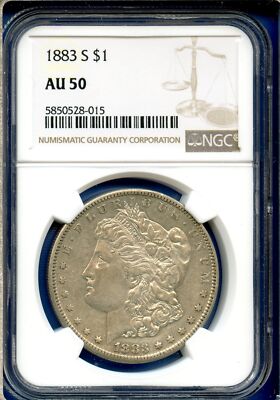 1883 S NGC AU50 Morgan Silver Dollar $1 US Mint Rare Key Date Coin 1883 ...
