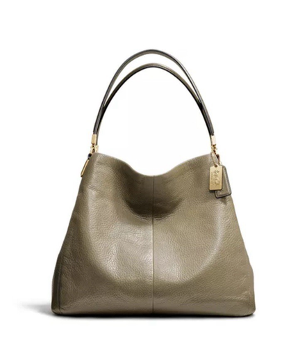 COACH Madison Small Phoebe Shoulder Bag, Green, Medium Bag, Gold ...