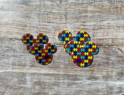 Disney Autism Awareness Flat Back Planar Resin | Mickey Mouse Head ...