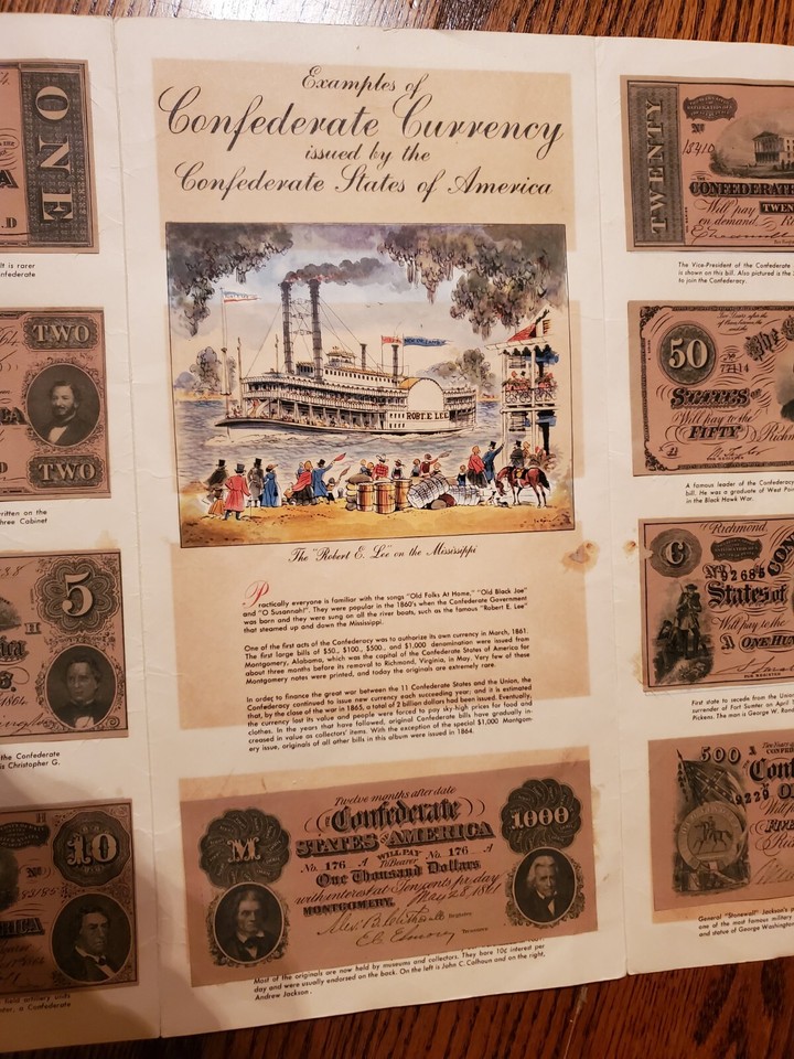 Cheerios Album Confederate Money 1955 Original Reproduction Money | eBay