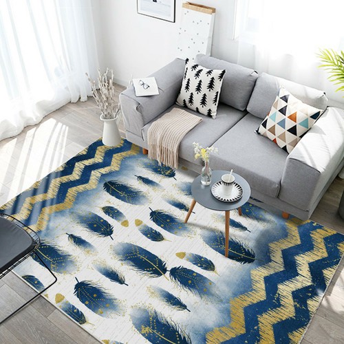 3D Blue Feather ZHUA1517 Game Non Slip Rug Mat Photo Carpet Zoe | eBay ...