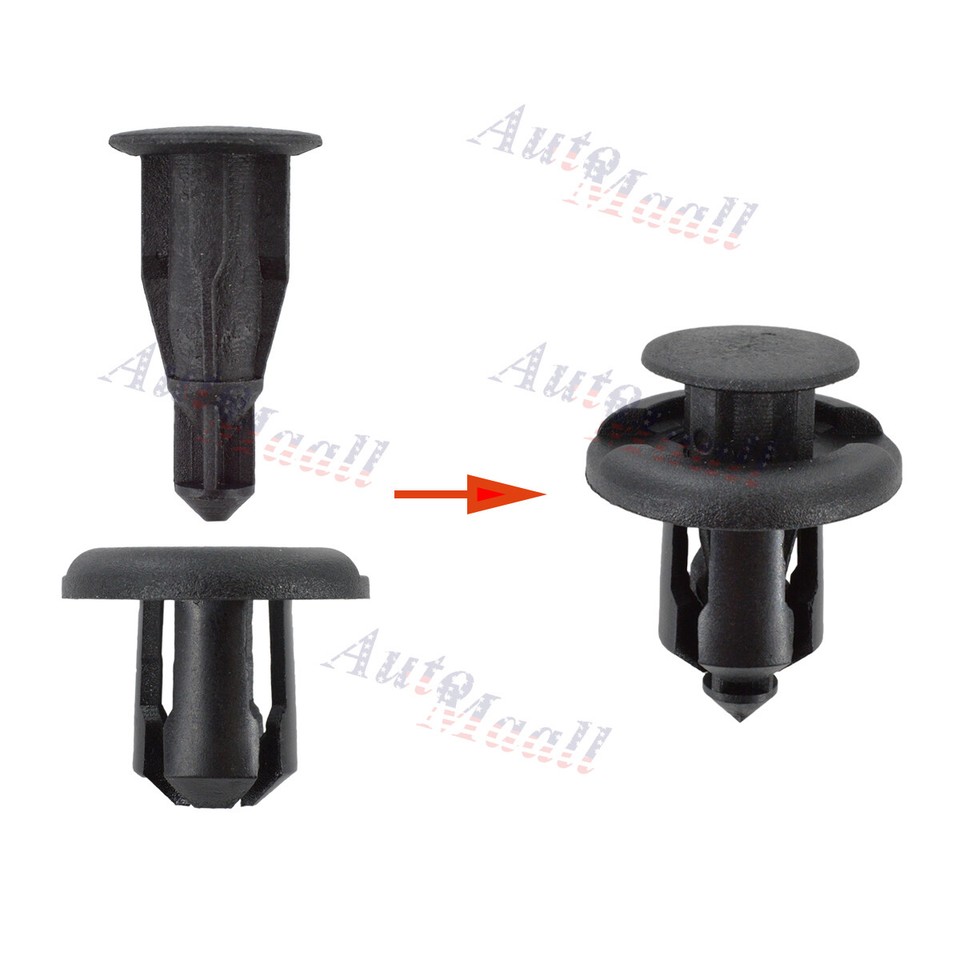 100 Pcs Clips Fastener Bumper Hood Fender Splash Guard Retainer for ...