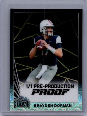 Brayden Dorman 2024 Leaf Football 1/1 Pre Production Proof | eBay