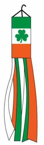 Ireland SHAMROCK Clover 5ft Long Super Shiny Windsock Irish Windsock ...