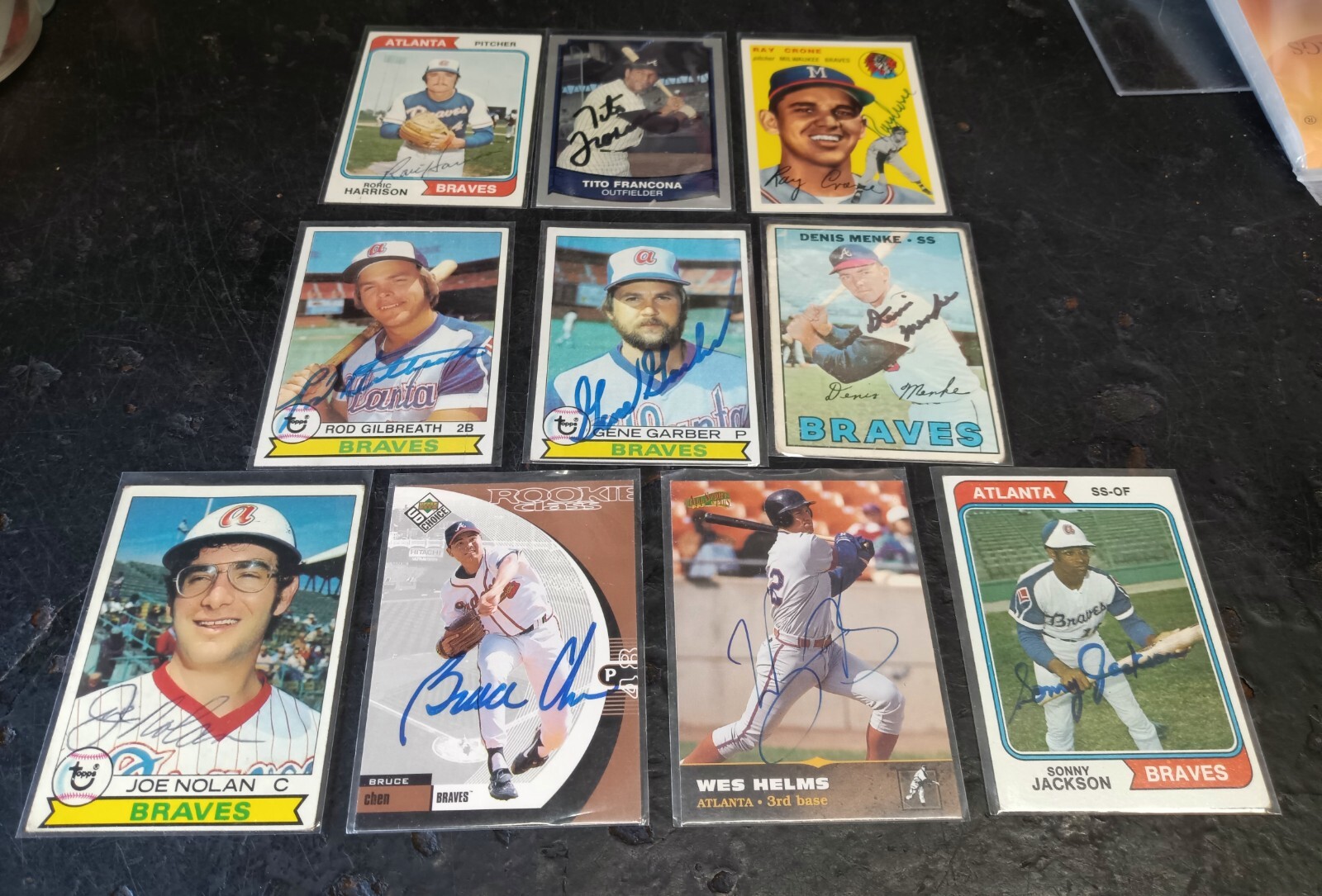 10 Different Atlanta Braves AUTOGRAPH SIGNED Baseball Cards Topps ...