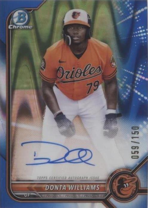 2022 Bowman Chrome - Prospect Autographs Donta Williams #CPA-DW Blue ...
