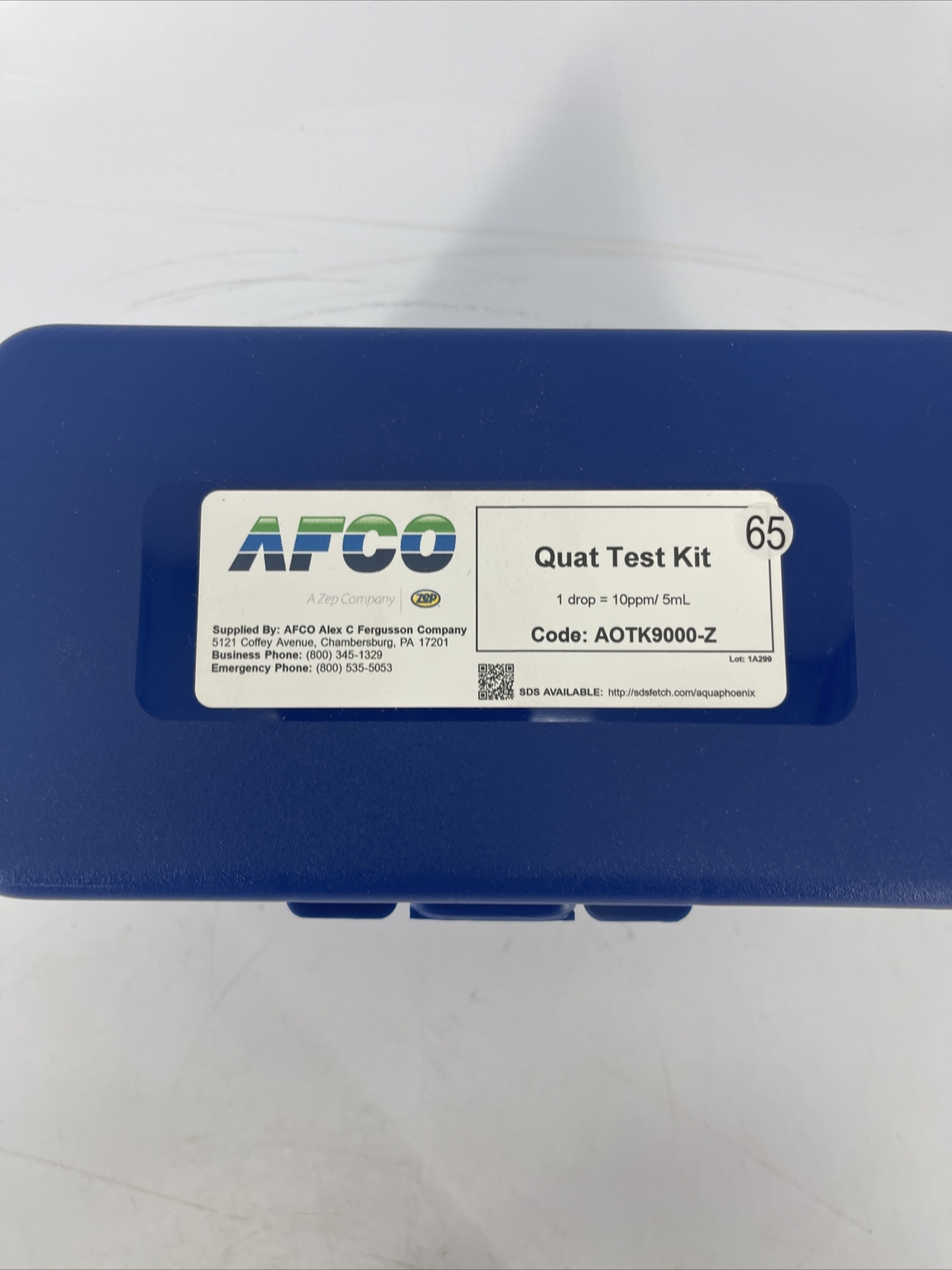 AFCO Quat Test Kit Code AOTK9000-Z 1 Drop 10ppm/ 5mL | eBay