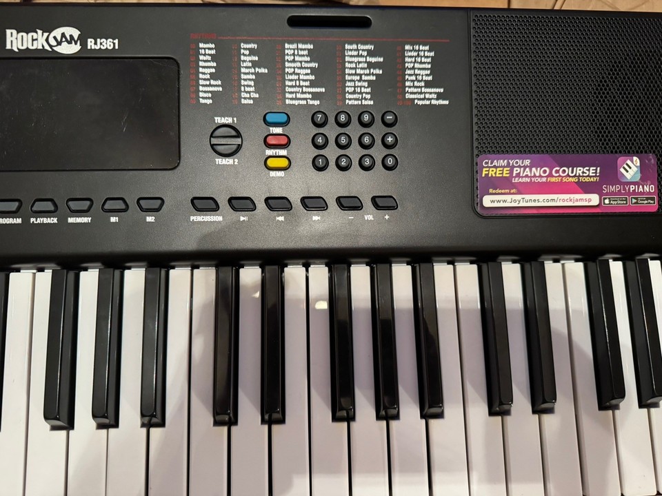 RockJam 61-Key Electronic Piano Keyboard Digital Display Multifunction ...