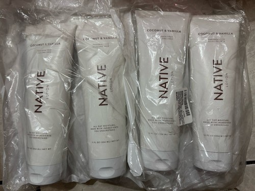 4 NATIVE Lotion Coconut & Vanilla All Day Body Moisturizer 12 fl. oz ...