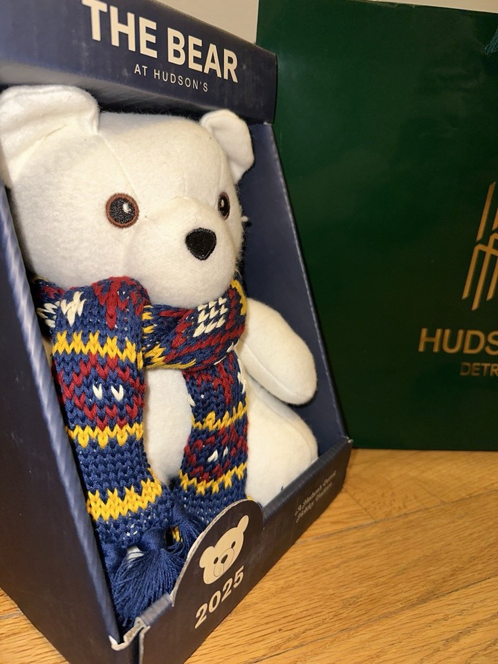 2025 Modern Detroit Hudson’s Santa Bear Limited Edition Plush Toy | eBay