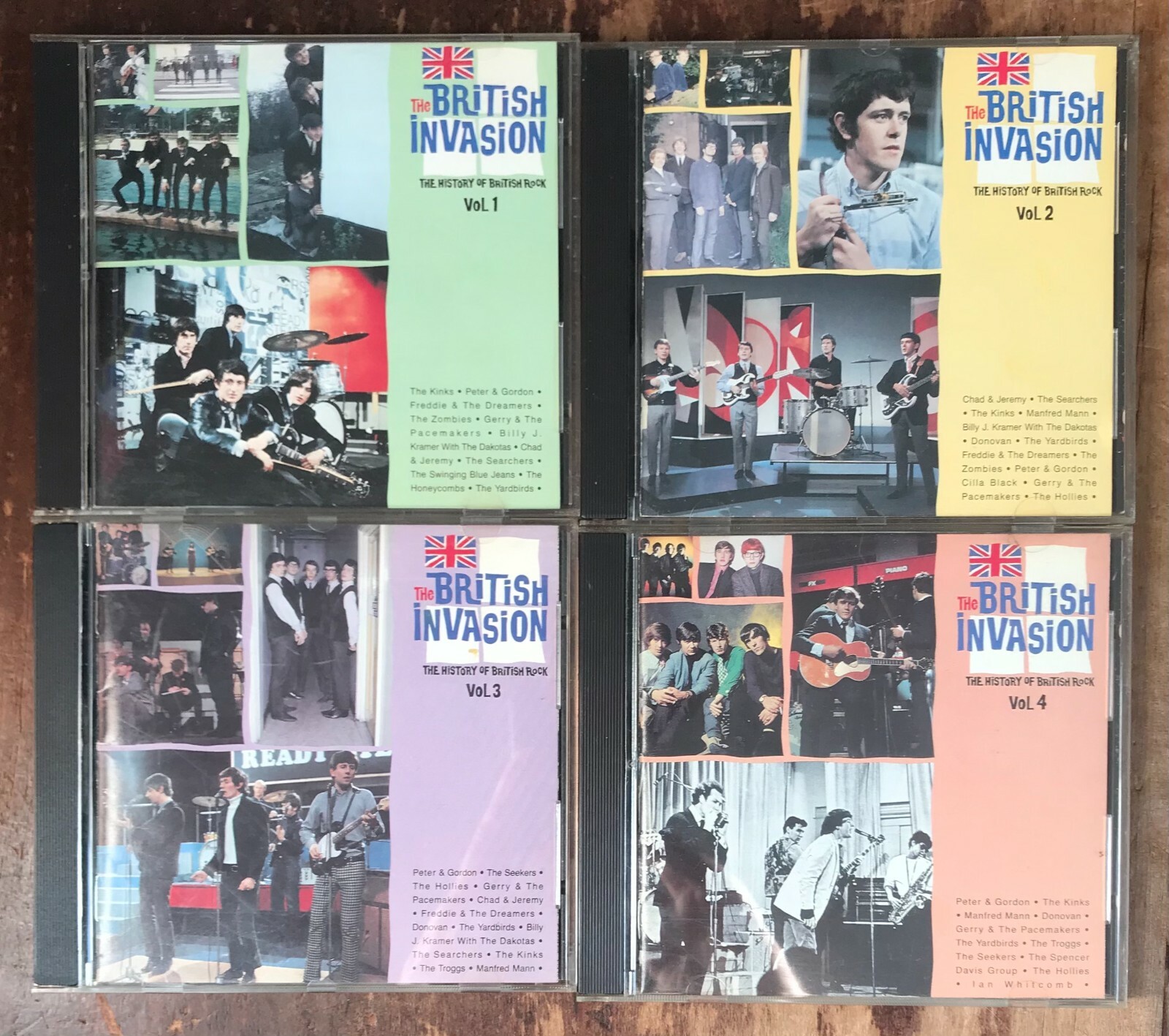 The British Invasion Volume 1-4 Four VG+ CDs The Zombies Yardbirds ...