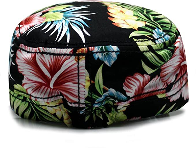 Fitted Floral Military Hat Army Cadet Patrol Castro Cap Golf Summer | eBay