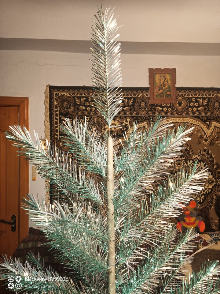 Vintage USSR artificial CHRISTMAS TREE Green and aluminum color! 4.3ft ...