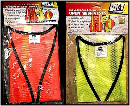 OK-1 High Visibility With Reflective Gloss Tape Open Mesh Vest. Model ...