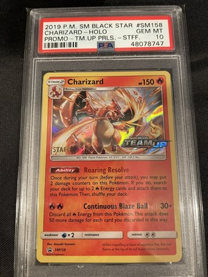 2019 Pokemon Team Up Prerelease #SM158 Charizard STAFF - PSA 10 | eBay