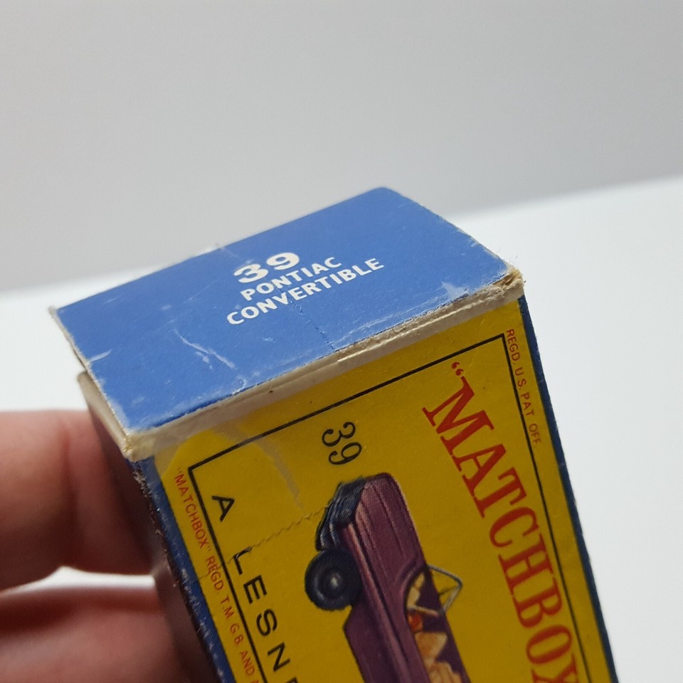 Vintage Lesney Matchbox #39 Yellow PONTIAC CONVERTIBLE w/ GPWs Original ...