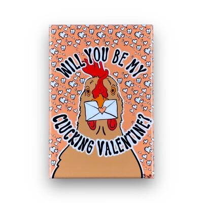 Brown Chicken Valentine's Day Magnet Handmade Holiday Bird Gift 2x3" | eBay