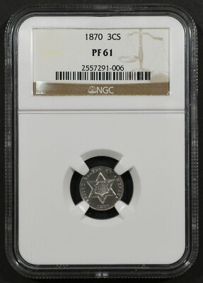 1870 3C Silver "Trime" NGC PF61 3CS Three Cent Silver Proof Coin | eBay