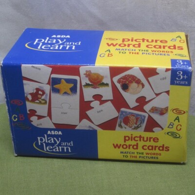 ASDA PLAY & LEARN Picture Word Cards matching & hand/eye coordination ...