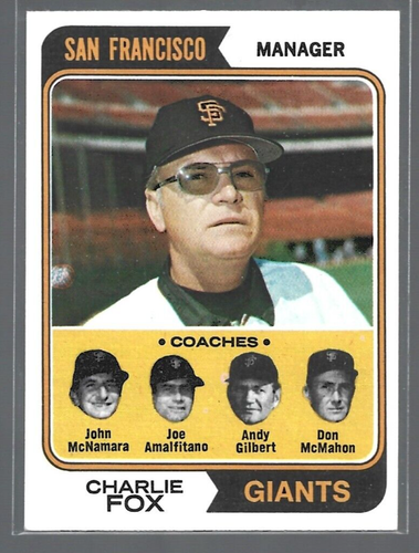 Charlie Fox-San Francisco Giants-1974 Topps Baseball Manager & Coaches ...