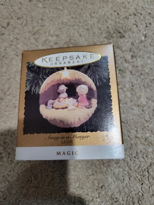 Hallmark Keepsake Ornament Away in a Manger Magic Light 1994 - NEW | eBay