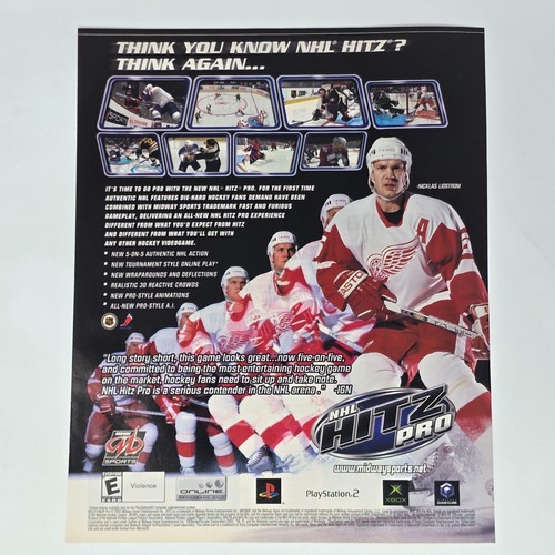 NHL Blitz Pro PS2 Xbox GameCube Think Again LARGE Print Ad/Poster Promo ...